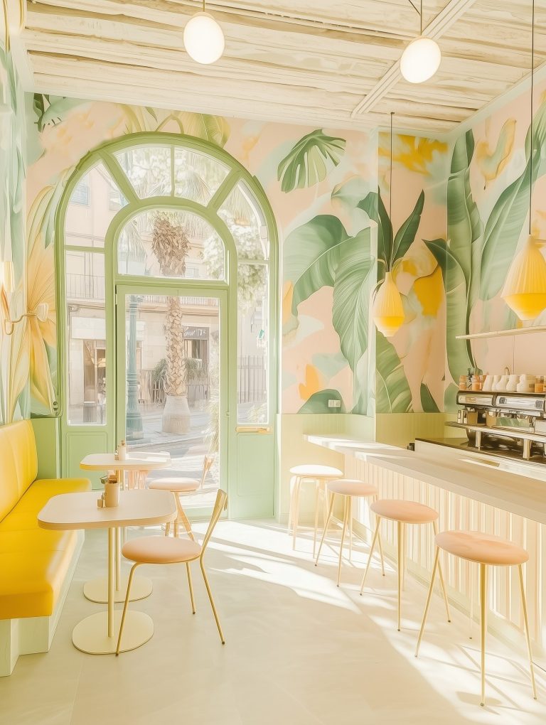 Beyond Beige: Bright Ideas for Brunch Café Interiors - ¡Colour Your Casa!